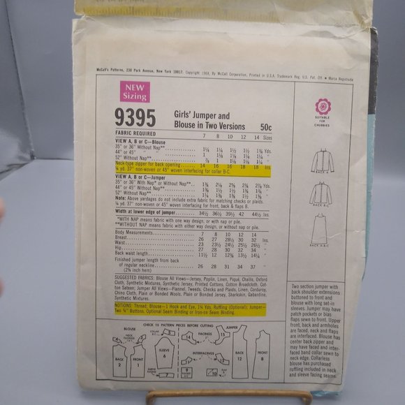 McCalls | Office | Vintage Sewing Pattern Mccalls 9395 Girls 958 Jumper ...